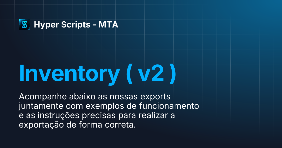 Inventory ( v2 ) | Hyper Scripts - MTA