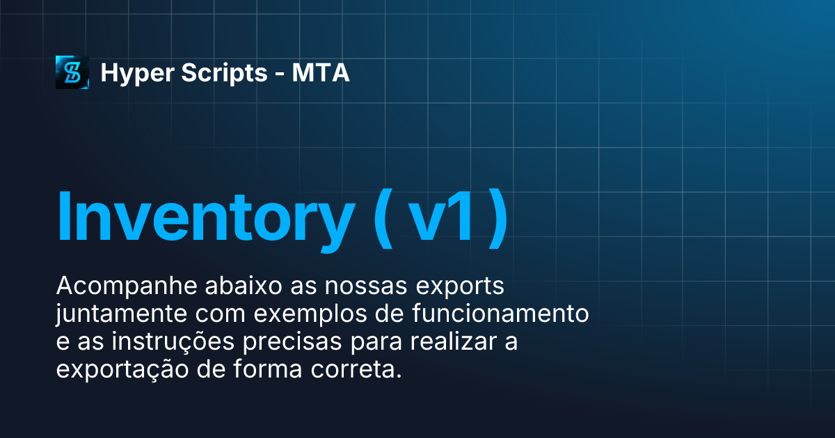 Inventory ( v1 ) | Hyper Scripts - MTA