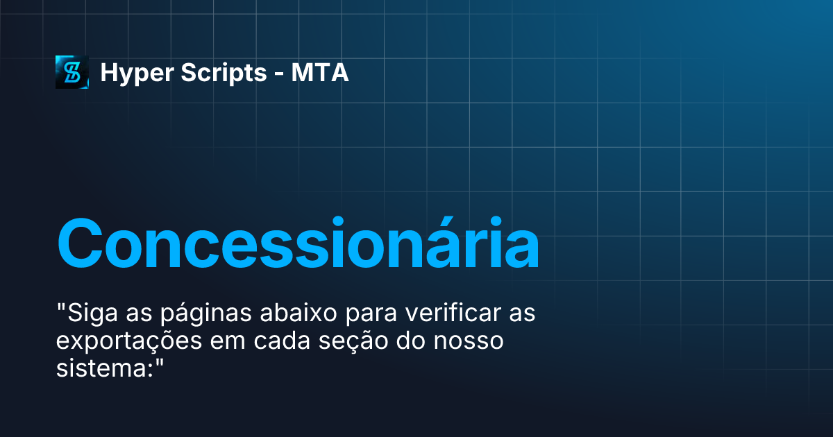 Concessionária | Hyper Scripts - MTA